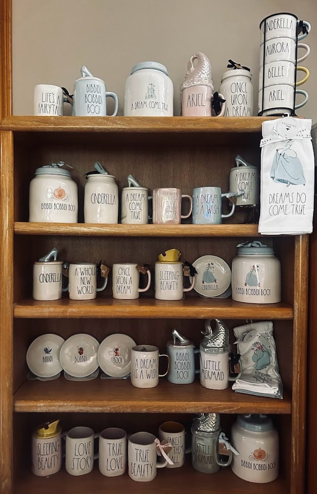 Rae Dunn Disney Collection: Cinderella, Ariel, Belle, Jasmine, Aurora ...