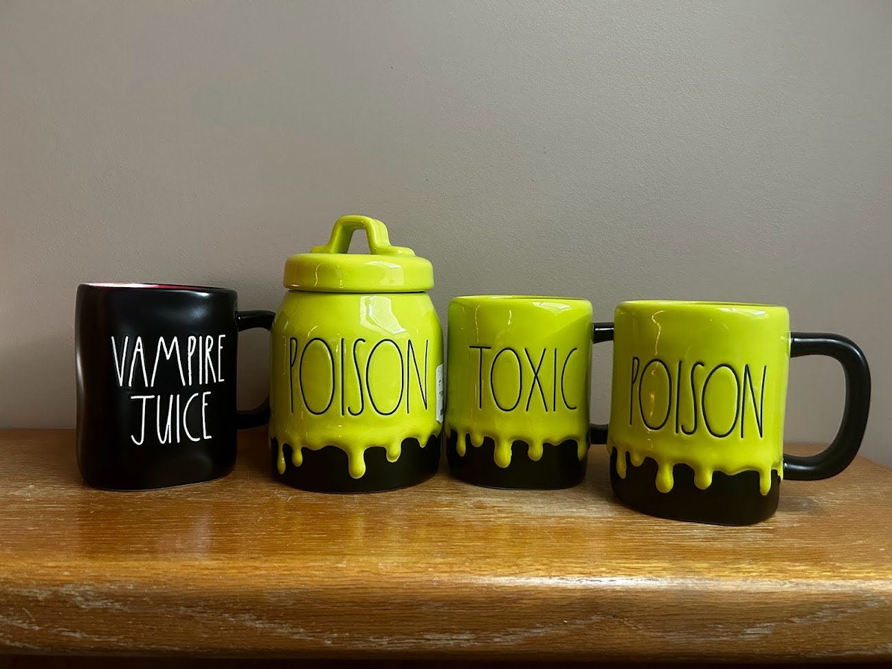 Rae Dunn Halloween Mugs and Jar - Vampire Juice, Poison and Toxic - Etsy