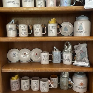 Rae Dunn Disney Collection: Cinderella, Ariel, Belle, Jasmine, Aurora ...