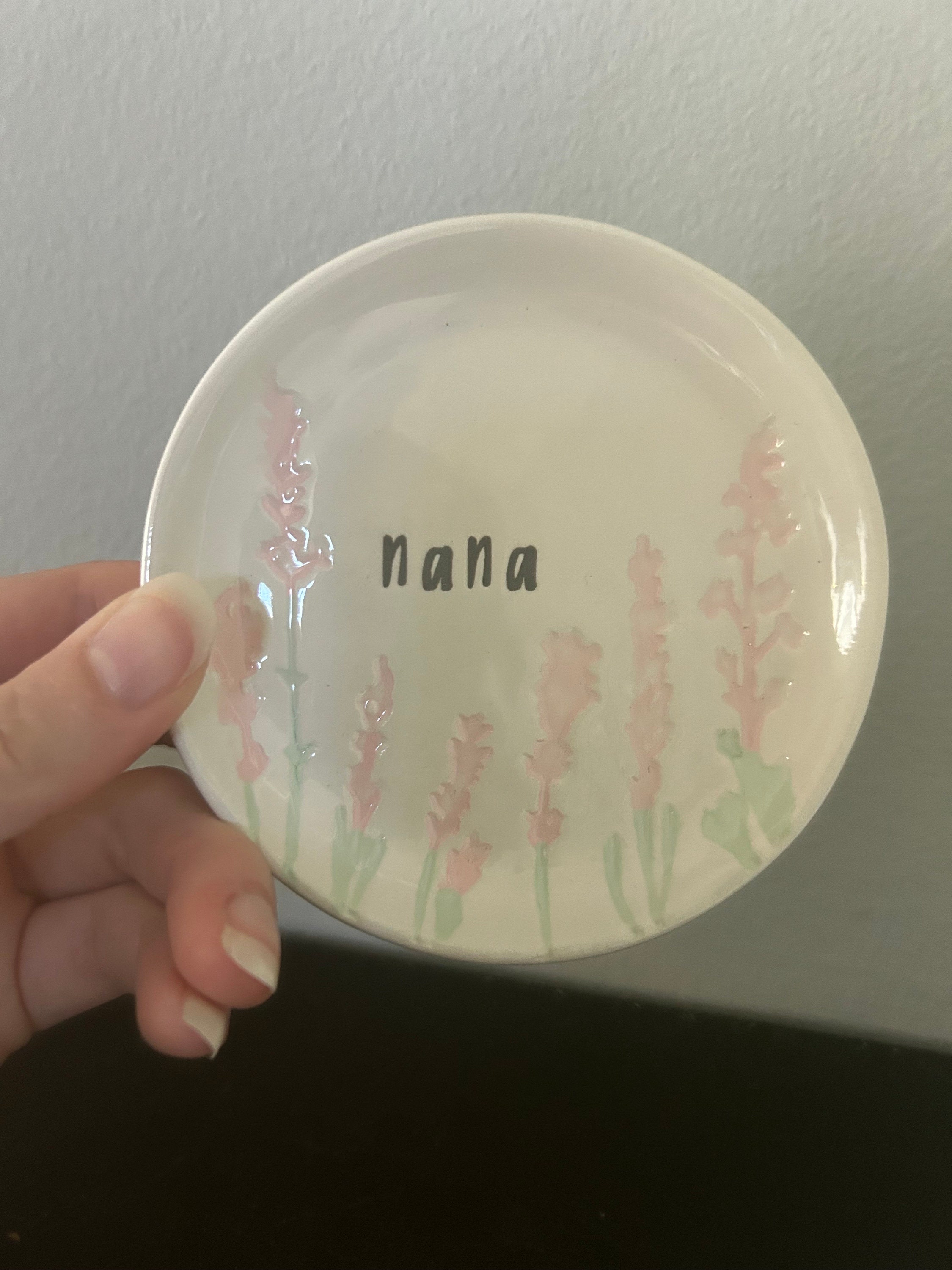 Rae Dunn Jewelry Mini Plates nana and gigi With Flower Designs - Etsy