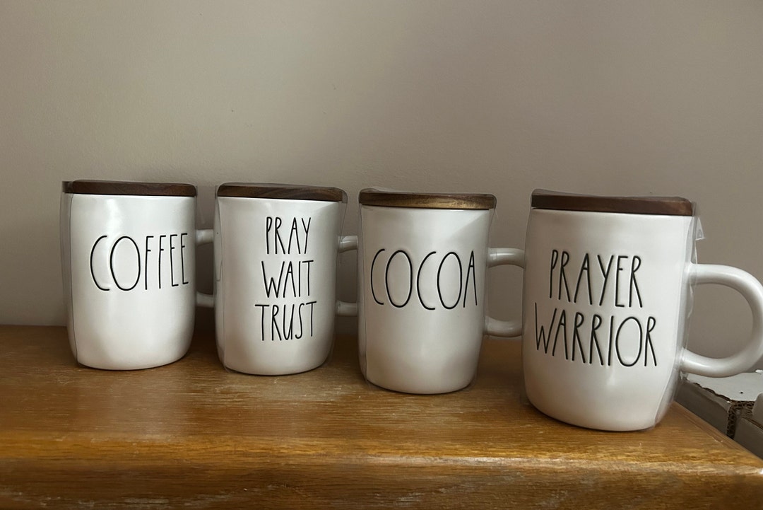 Rae Dunn Coffee Mugs With Wooden Lids - Etsy