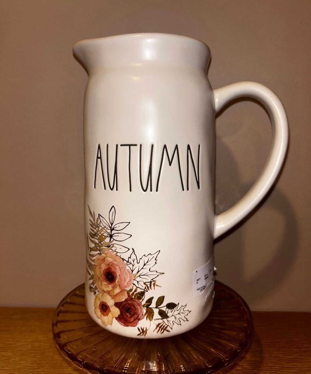 Rae Dunn Lemonade Pitcher - Autumn/fall Pitcher With Flowers - Etsy
