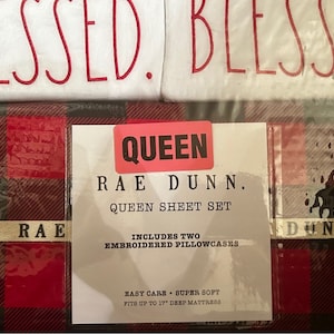 Rae Dunn Christmas Winter Queen Size Sheet/bedding Set: BLESSED. - Etsy