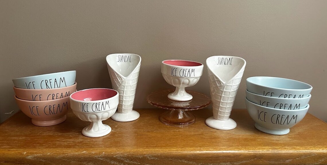 Rae Dunn Ice Cream Sundae Set Summer Ice Cream Collection - Etsy