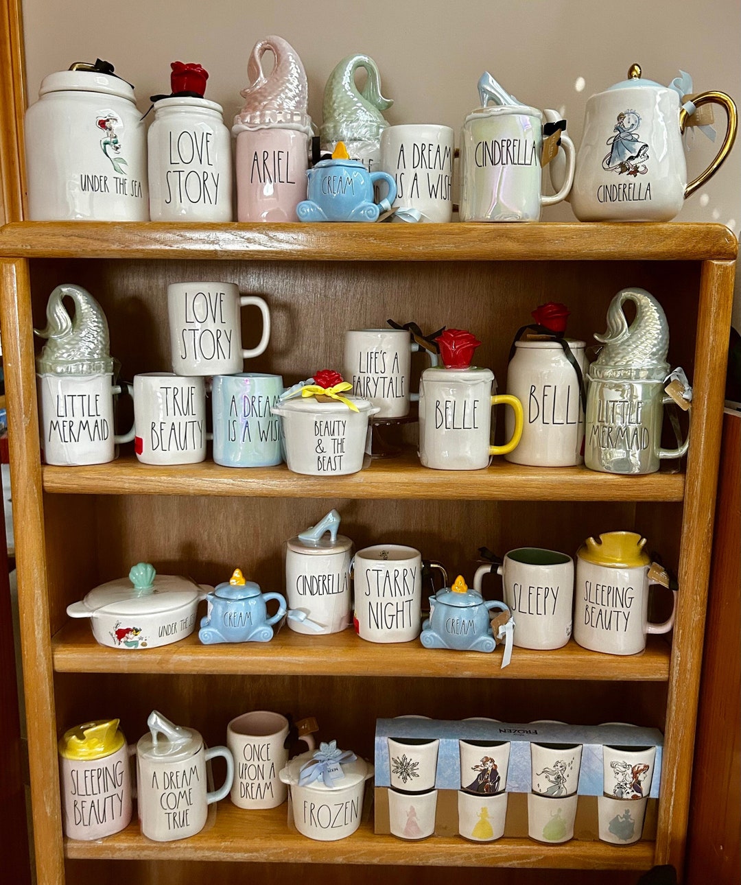 Rae Dunn Disney Collection: Cinderella, Ariel, Belle, Jasmine, Aurora ...