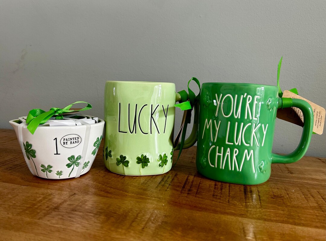 Rae Dunn St. Patrick's Day Mugs & Measuring Cup - Lucky Charm Decor - Etsy