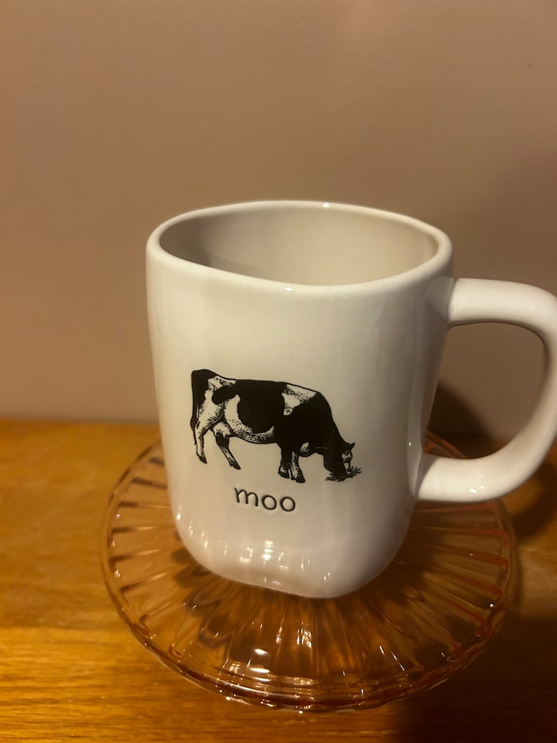 Rae Dunn Farm Line Collection: moo Coffee Mug With Cow Image - Etsy