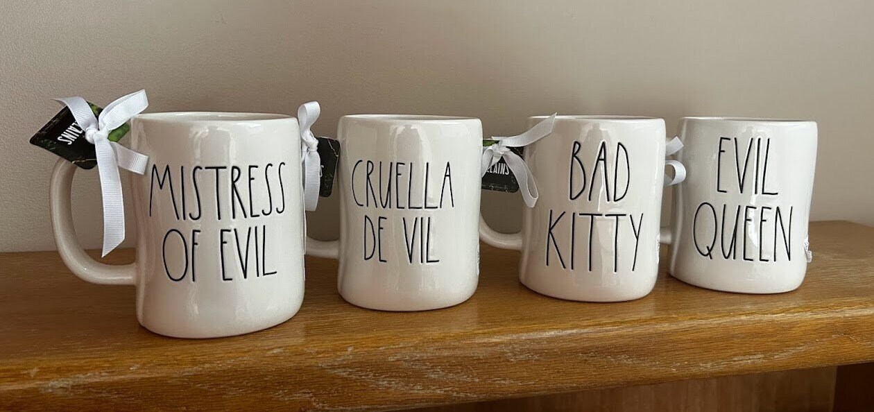 Rae Dunn X Disney Villains Mugs: Maleficent, Cruella De Vil, Evil Queen ...