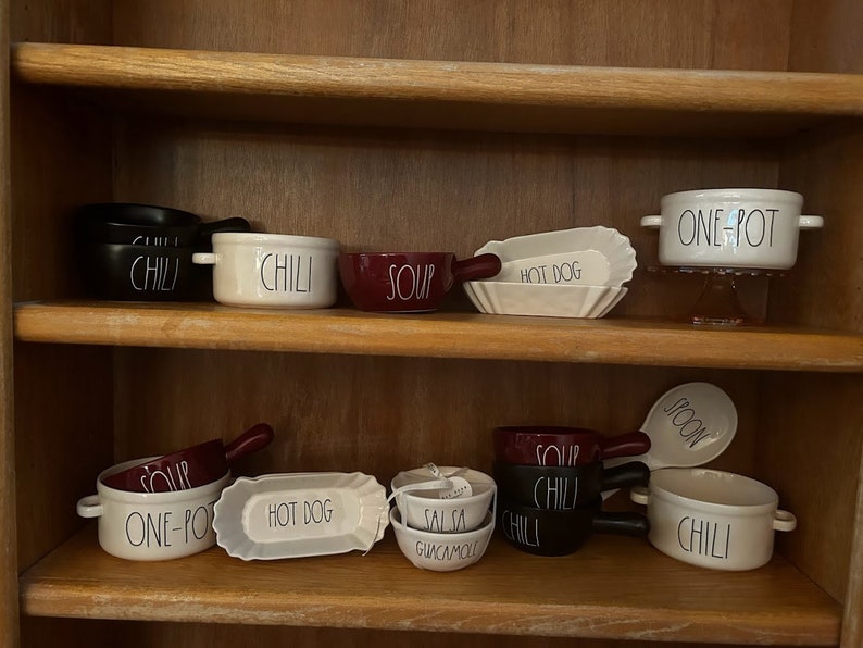 Rae Dunn Kitchen Collection: Pizza, Tacos, Soup Bowls - Etsy