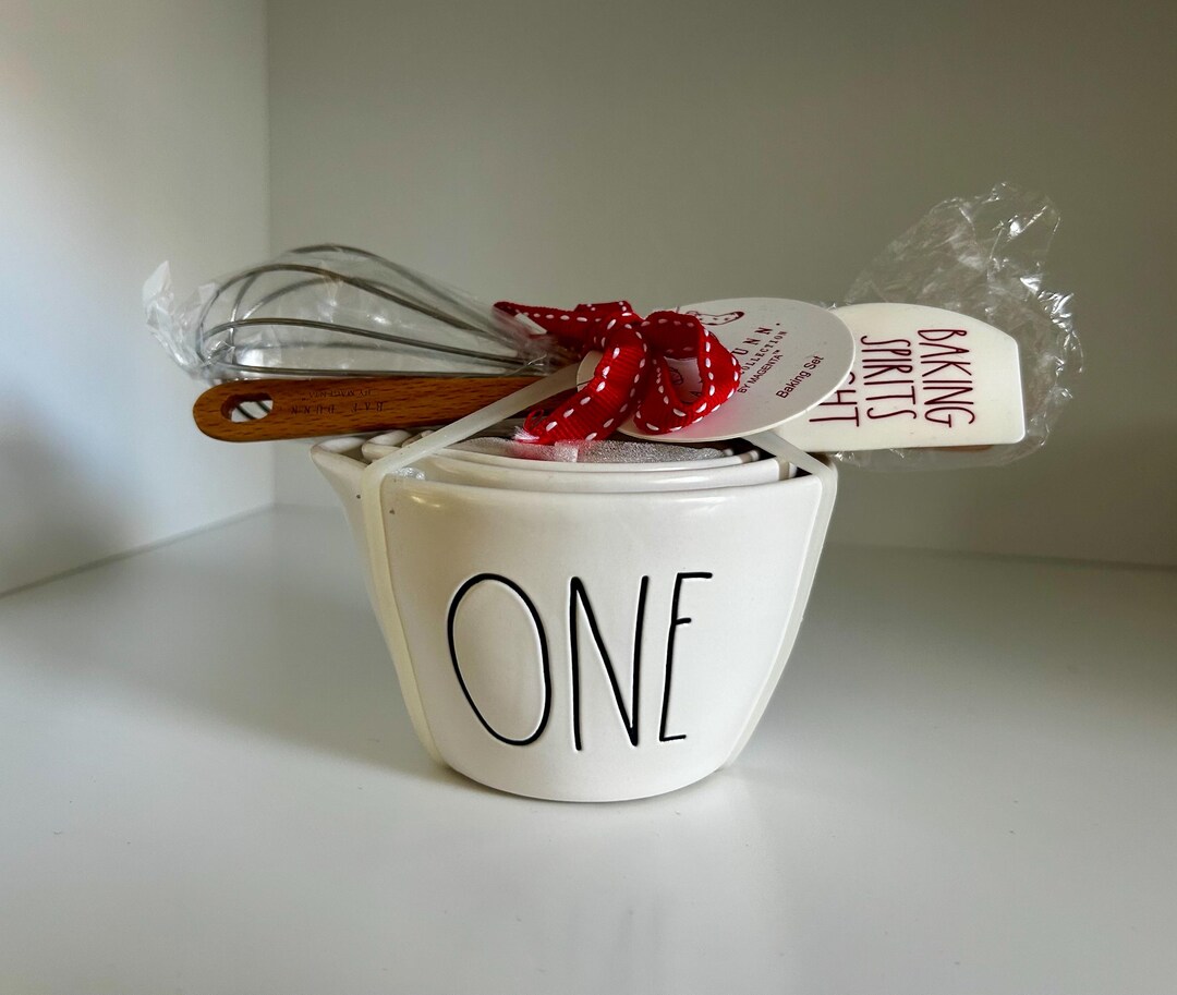 Rae Dunn Farmline Measuring Cup Set – White With Mini Spatula & Whisk ...