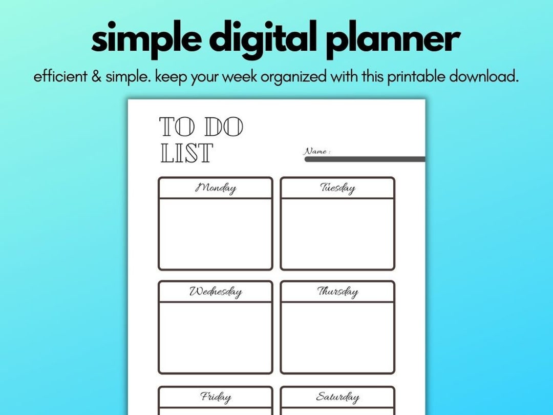 Simple to Do List Printable Instant Download Aesthetic Daily - Etsy