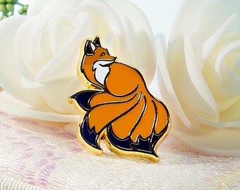 Kitsune Enamel Pin - Etsy
