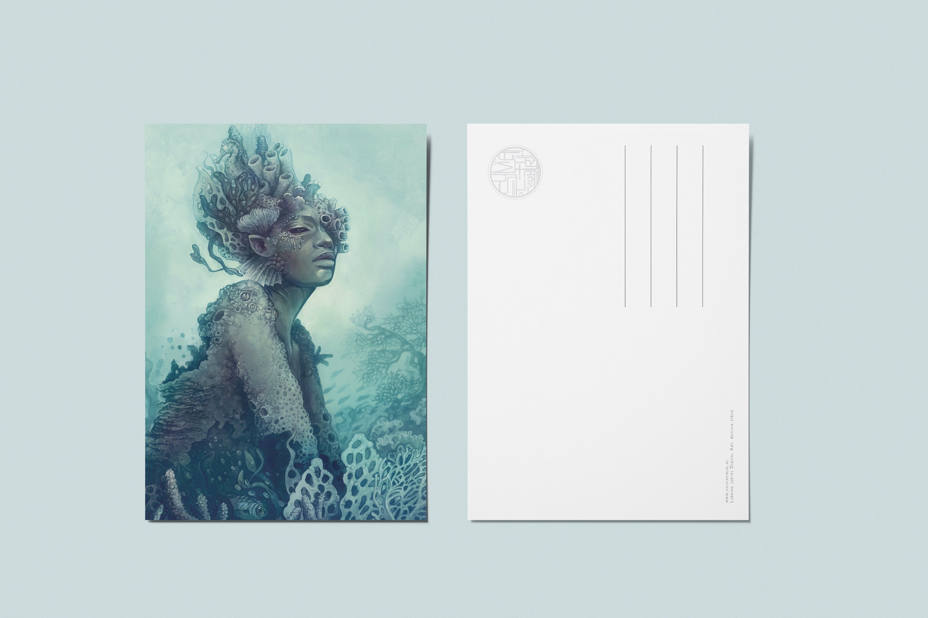 Slumbering Mermaids Art Postcards Print of Original Artwork | Etsy