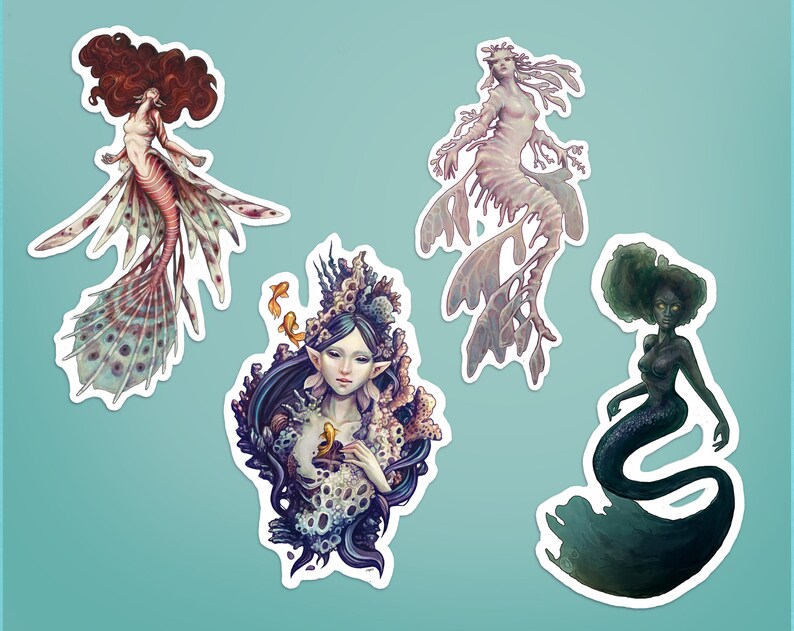 Mermaid Die Cut Vinyl Stickers Siren Scrapbooking - Etsy