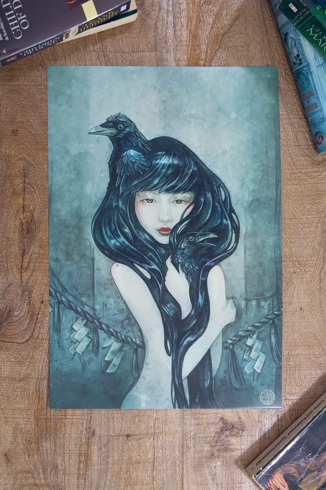 Fantasy Art Poster oracle of the Sodden Raven - Etsy