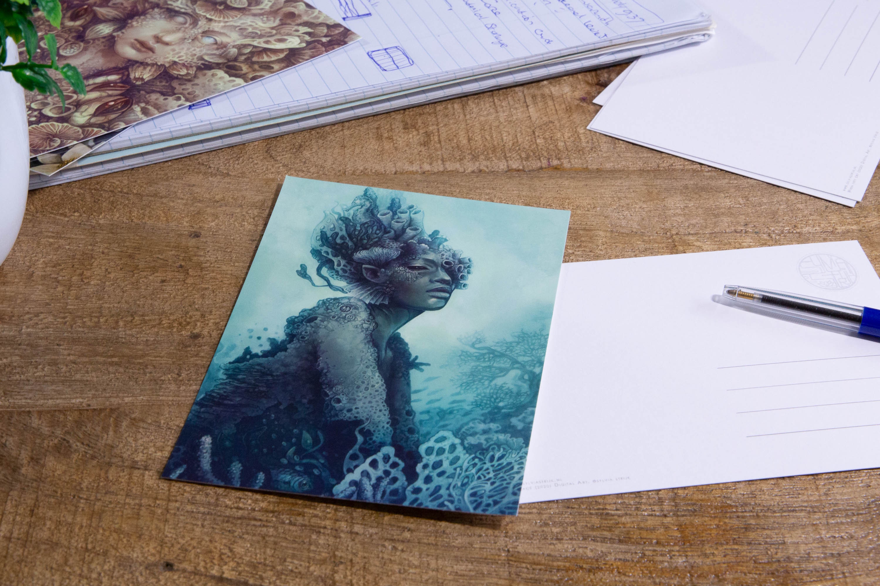 Slumbering Mermaids Art Postcards Print of Original Artwork | Etsy