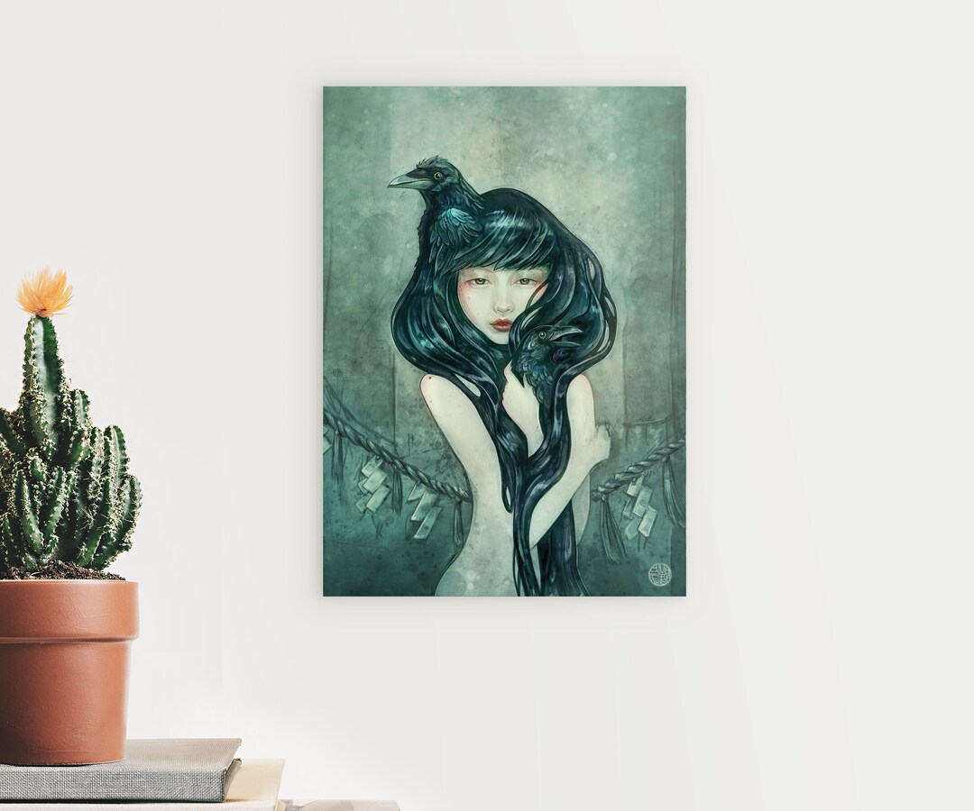 Fantasy Art Poster oracle of the Sodden Raven - Etsy