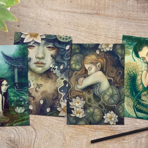 Mermaid Postcards - Etsy