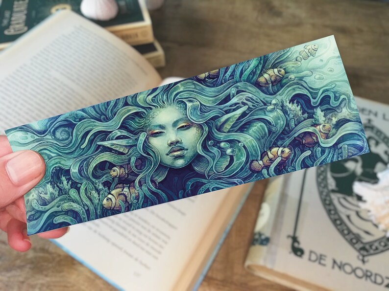 Mermaid Bookmark Featuring anemone Artwork - Etsy