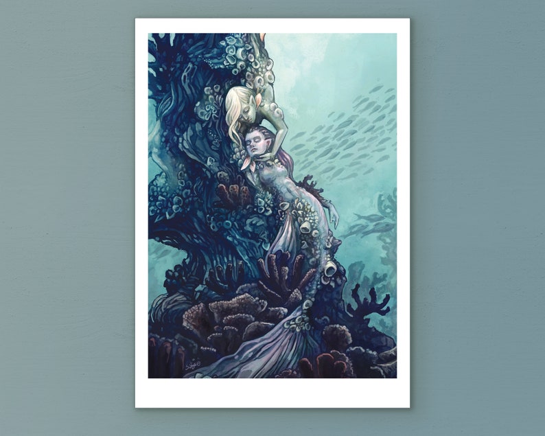 Signed Art Print slumber Fantasy Art Sea - Etsy