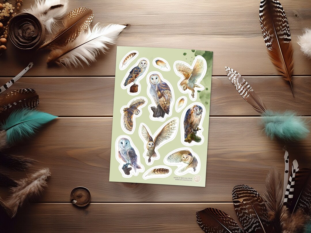 Barn Owl Vinyl Stickersheet Cute Woodland Stickers Ideal for Scrap ...