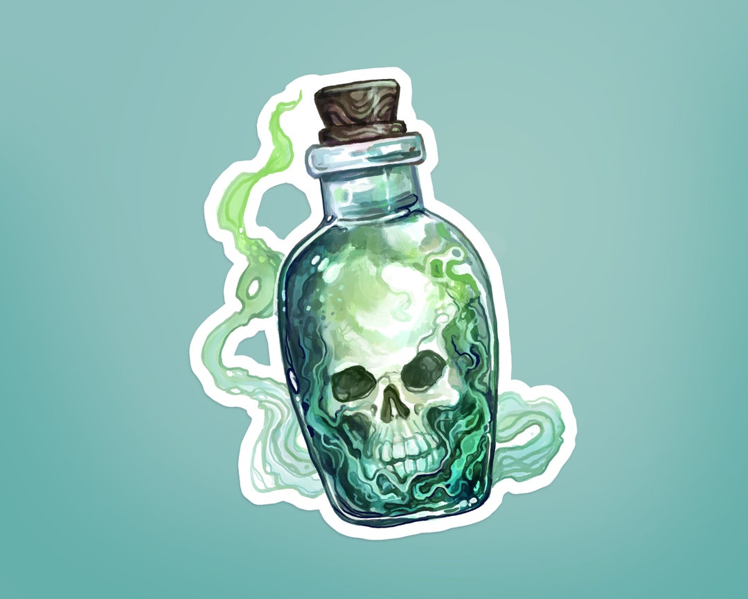 Vial of Venom: Dungeons & Dragons Poison Bottle Sticker Dark Alchemy ...
