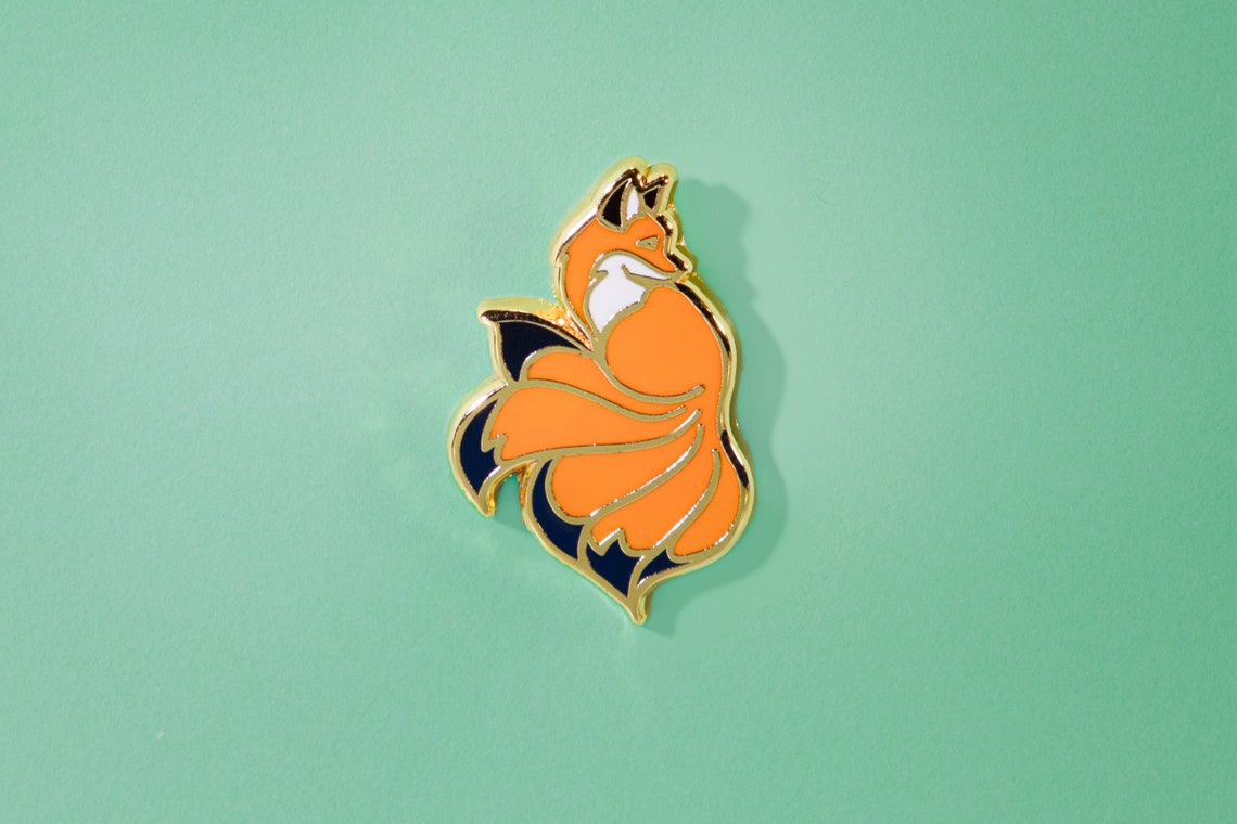 Kitsune Pin Yokai Forest Collection Kawaii Hard Enamel Pin - Etsy