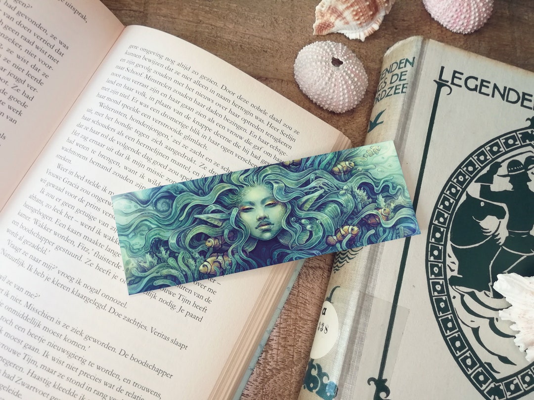 Mermaid Bookmark Featuring anemone Artwork Mythical Creatures Fantasy ...
