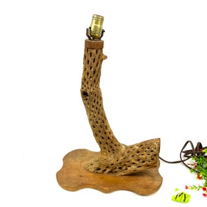 Vintage Cholla Wood Cactus Side Table Lamp, Southwestern Decor, Wood ...