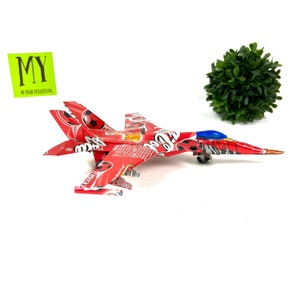 Vintage Coca Cola Tin Fighter Jet Airplane Collectible Artisan Recycled ...
