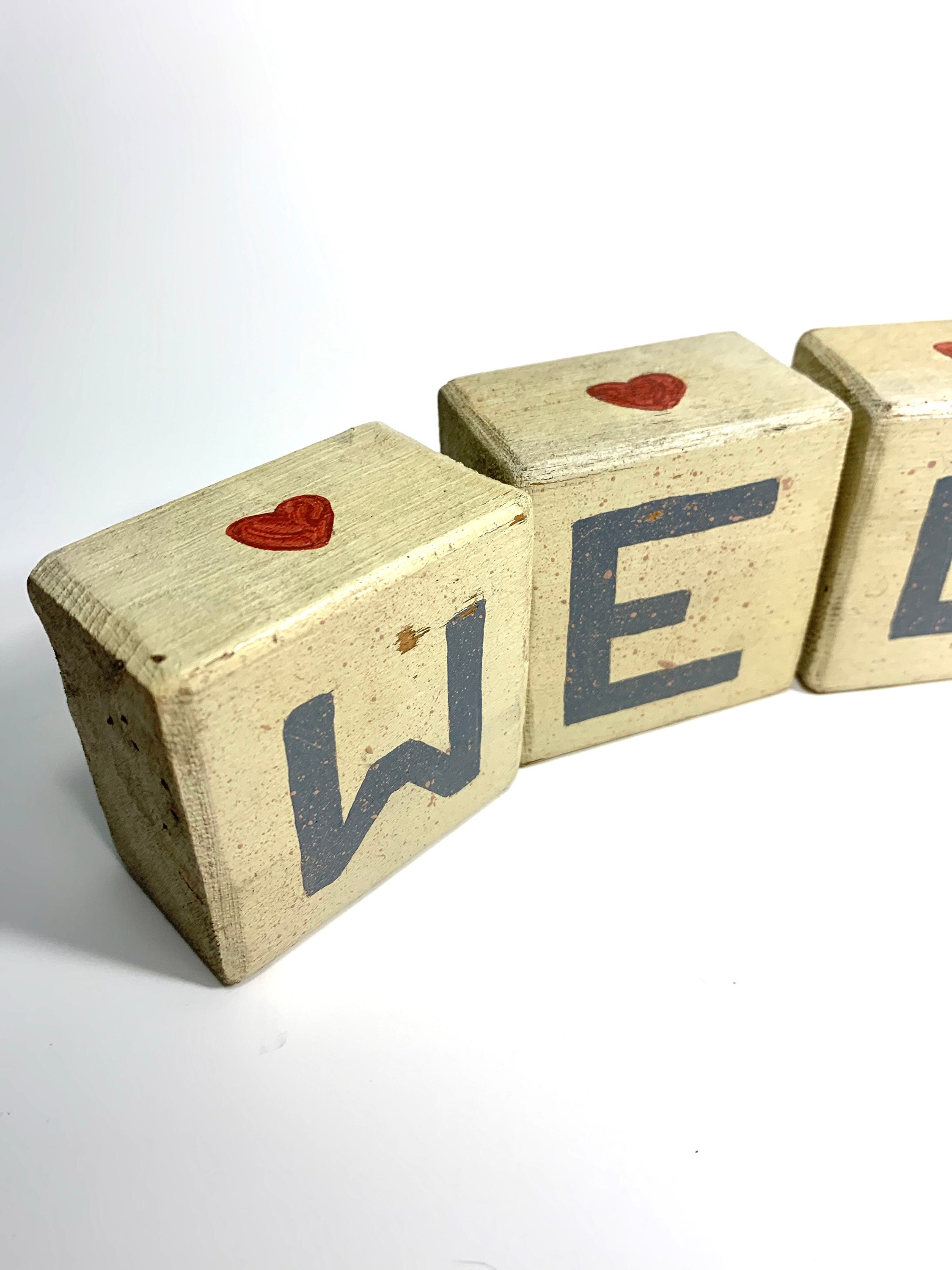 Vintage Wooden Block Sign Wood Block Sign Welcome Sign Kid | Etsy