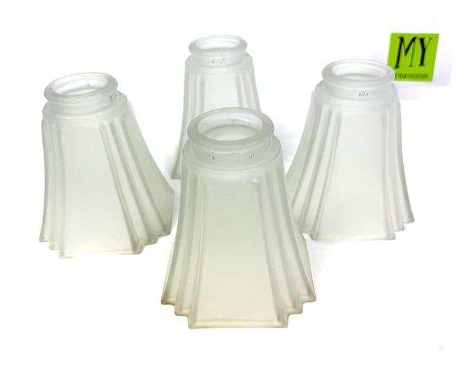Vintage Art Deco Frosted Glass Slip Shades – Replacement Lamp Shades ...