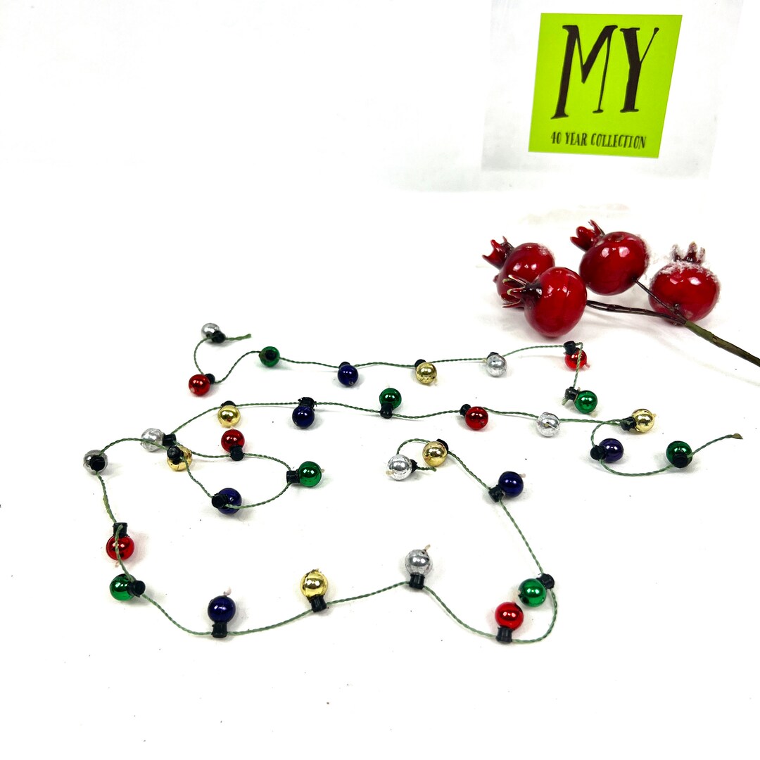 Vintage Miniature Christmas Tree Garland, Retro Light Bulb Mini Garland ...