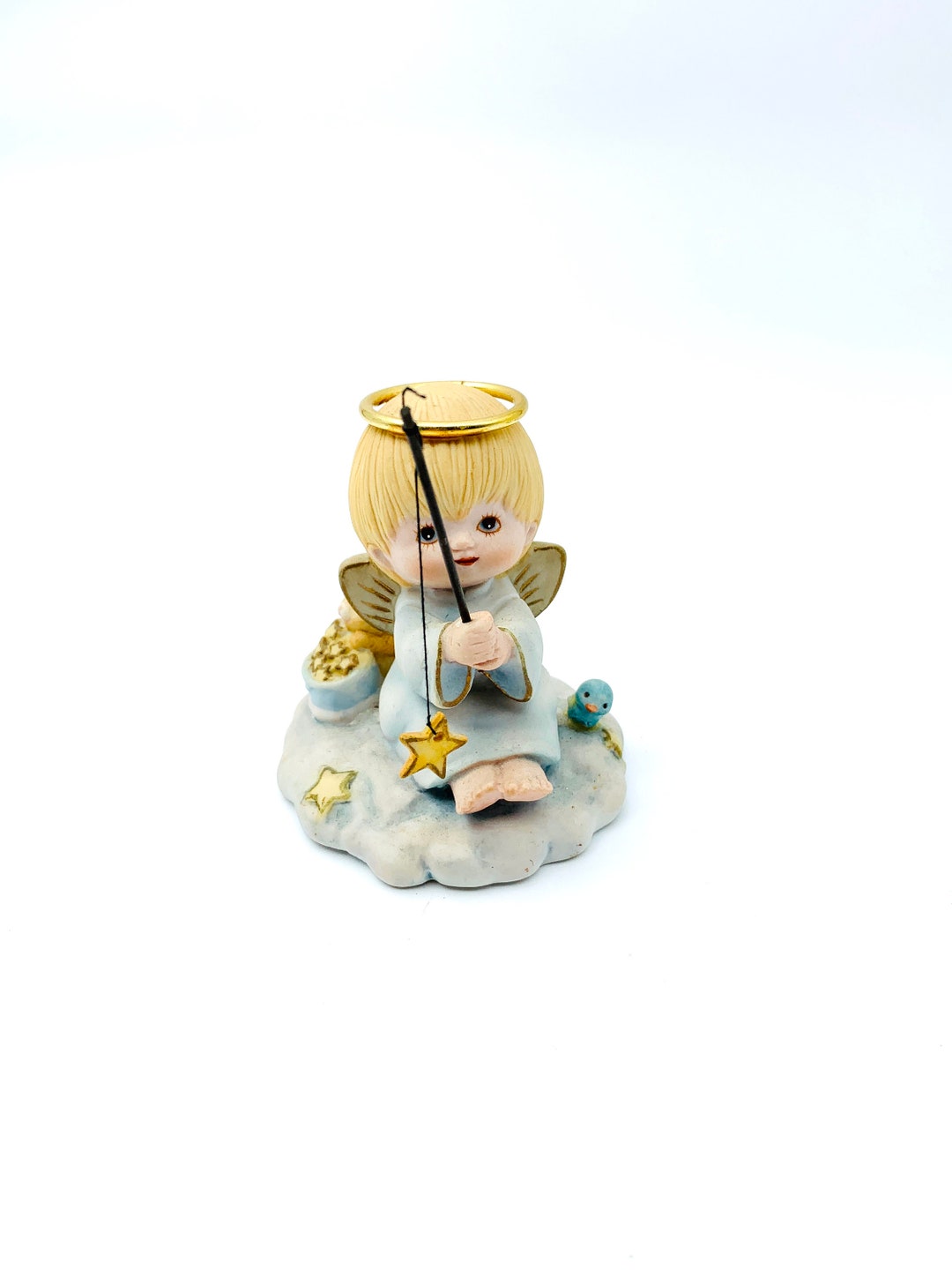 Vintage Hallmark Angel With Fishing Pole Figurine Believe in - Etsy