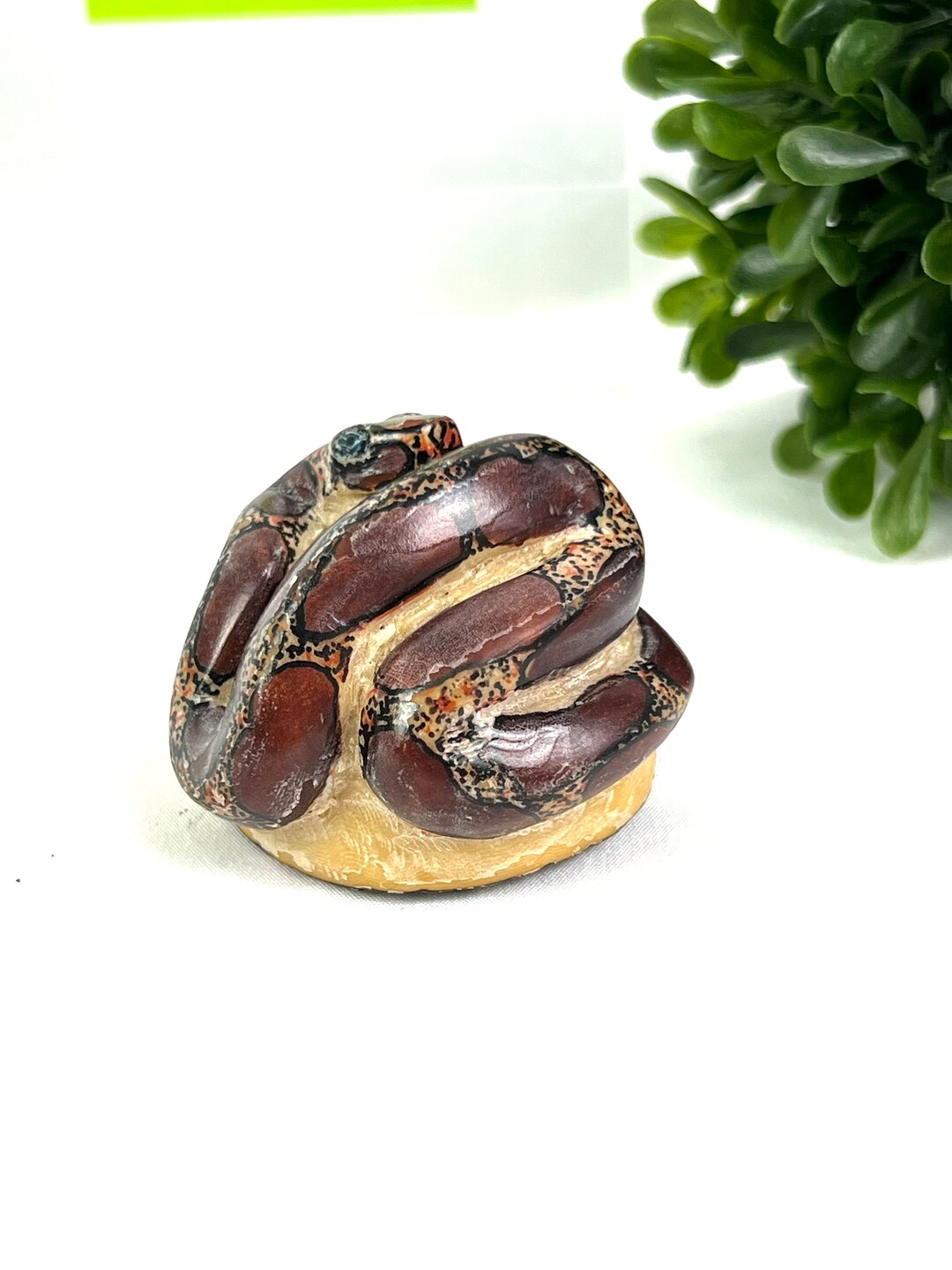 Vintage Boa Snake Figurine Boa Constrictor Carved From a - Etsy