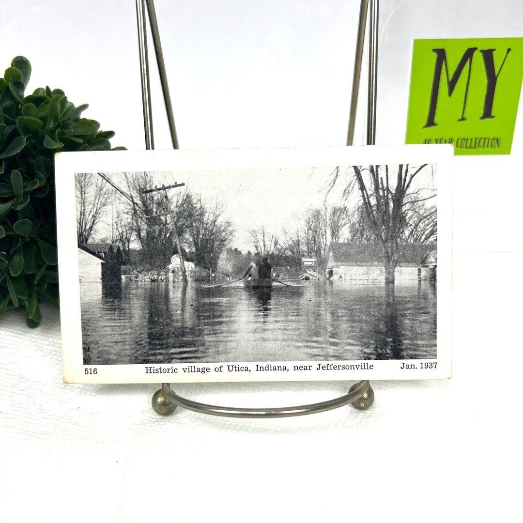 Vintage Postcard - Flood - Historic Village of Utica, Indiana Near ...