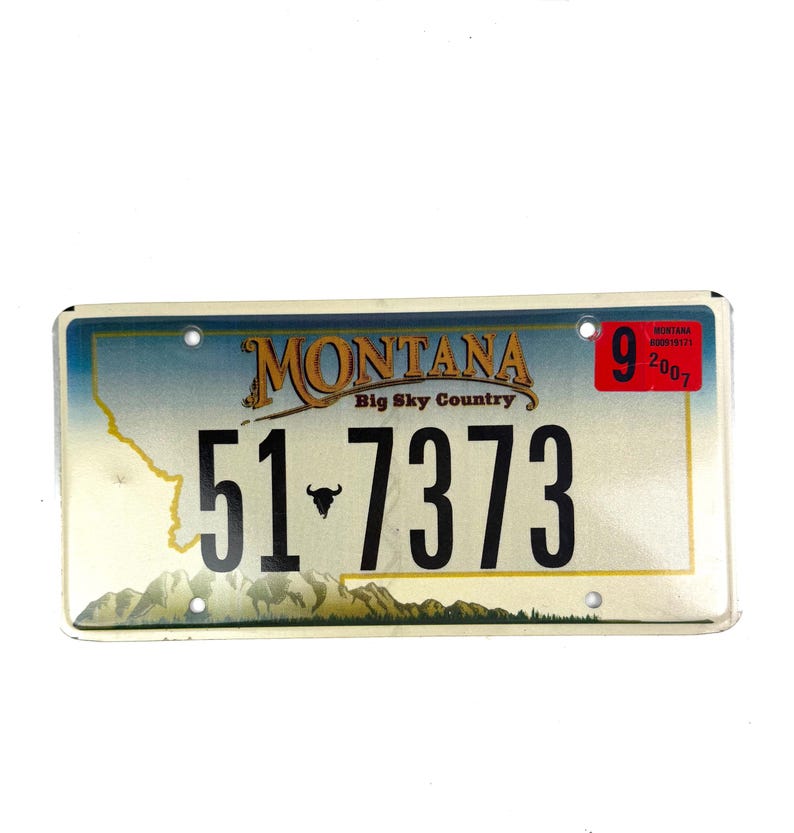 Vintage 2007 Montana License Plate – Big Sky Country Tag – Rustic Metal ...