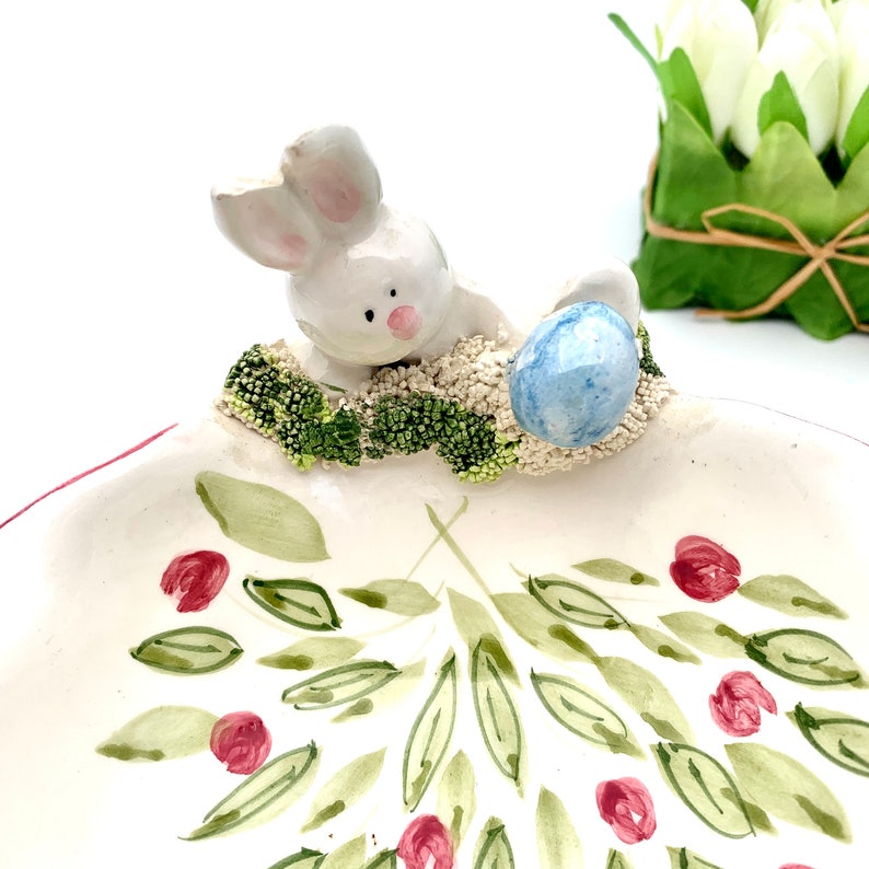 Vintage Nantucket Pottery Handpainted Bunny Rabbit Hanging on - Etsy