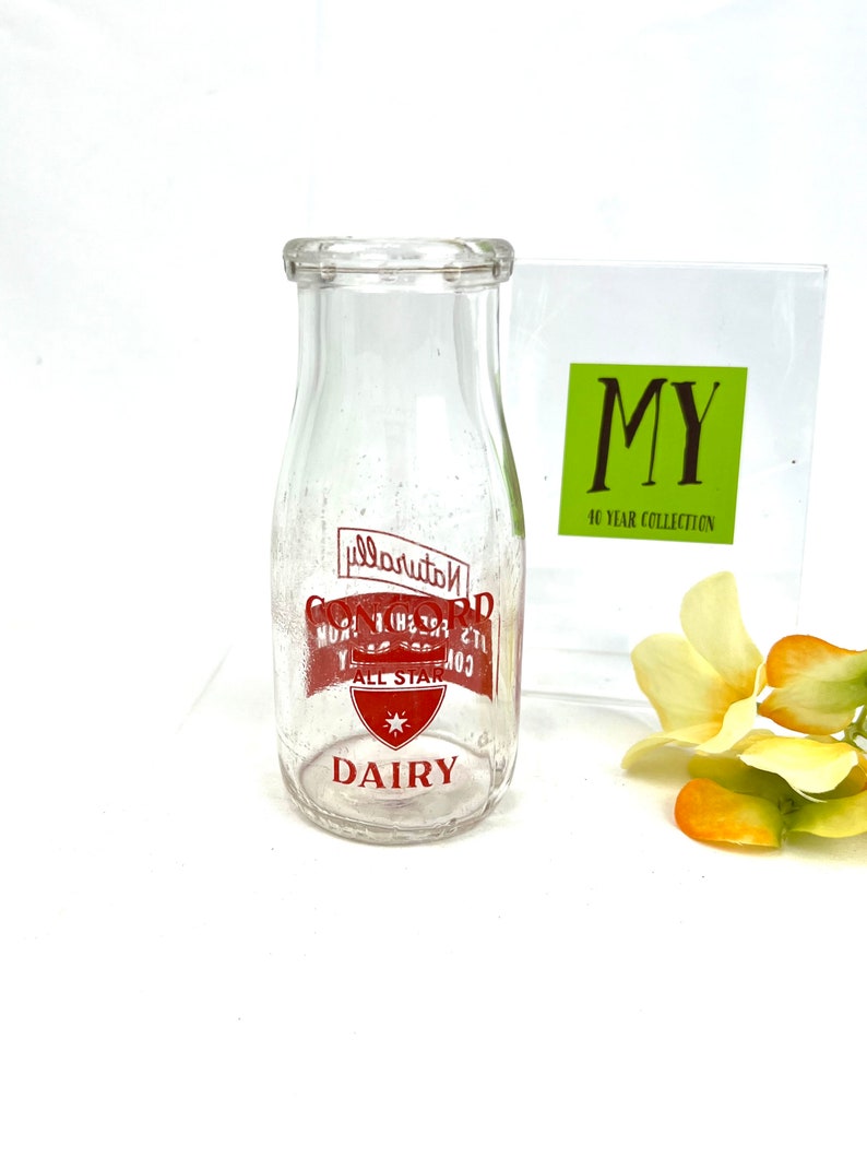 Vintage Concord All Star Dairy Milk Bottle - Half Pint Collectible - Etsy