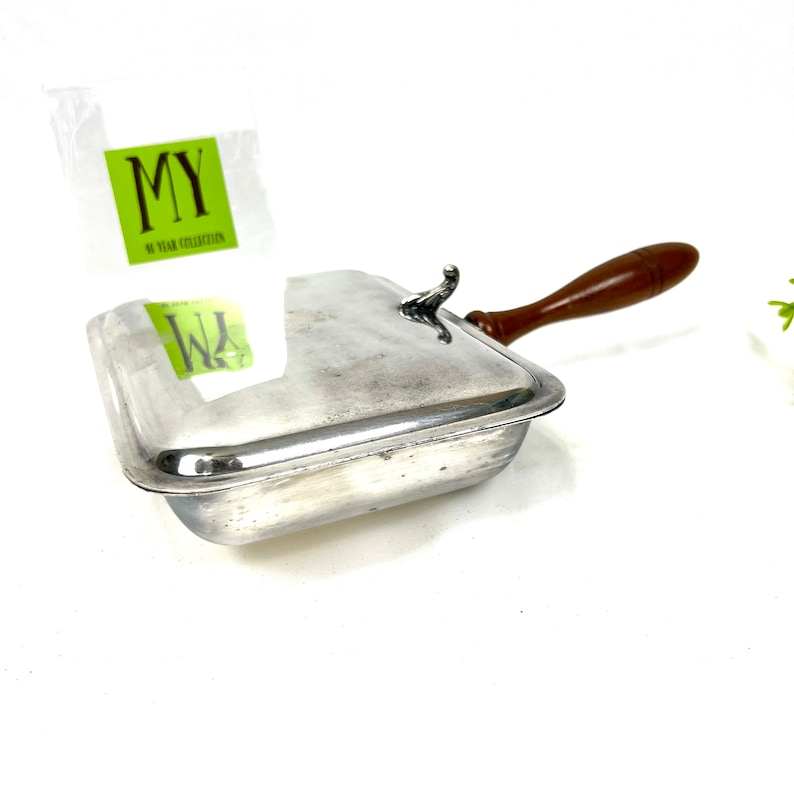 Vintage Silver Plate Butlers Ashtray With Wooden Handle - Etsy