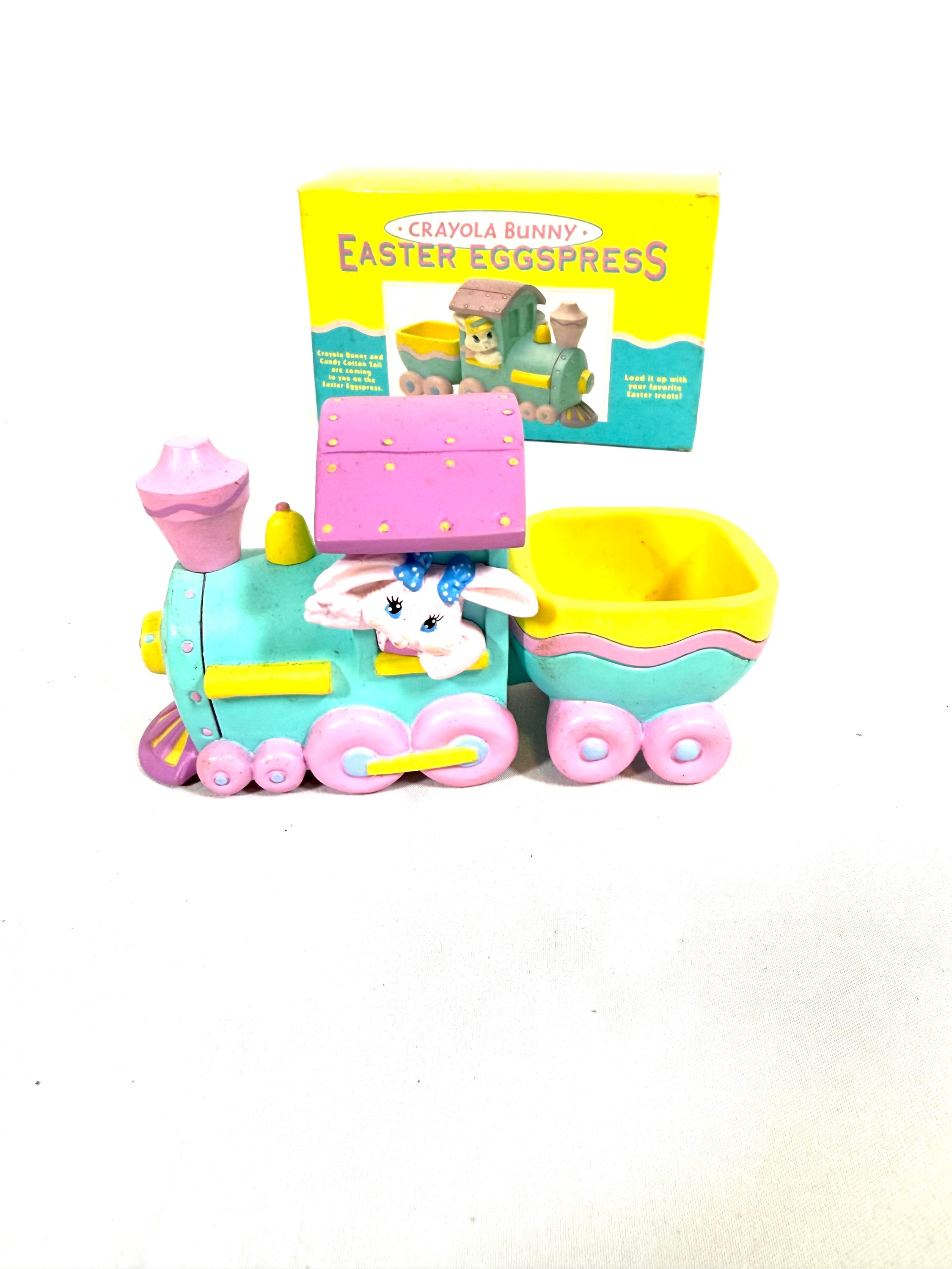 Crayola Bunny Easter Eggspress Train Candy Holder Trinket Box 1993 ...
