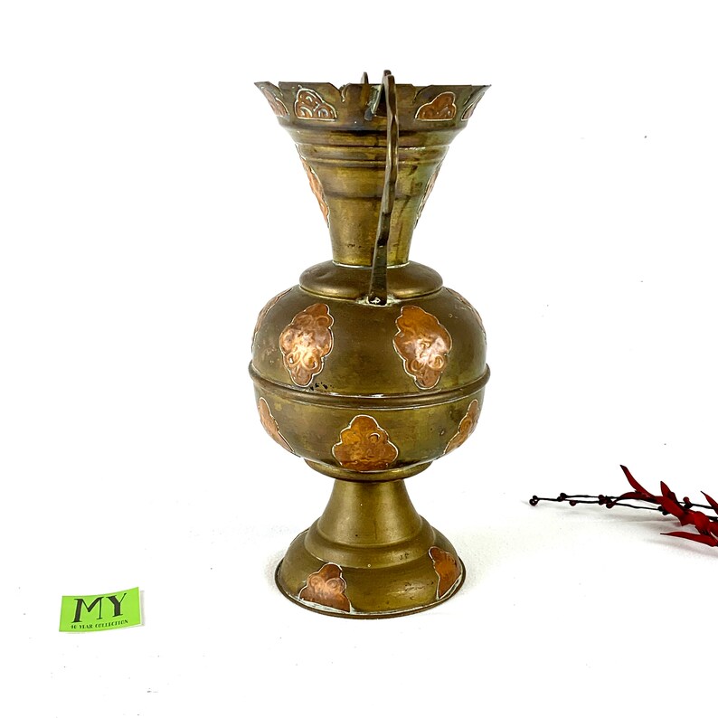 Vintage Brass With Copper Amphora Vase Patian Flared Vase Two - Etsy