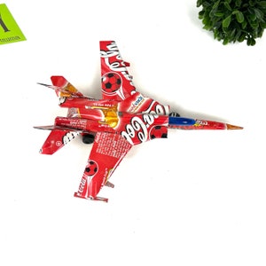 Vintage Coca Cola Tin Fighter Jet Airplane Collectible Artisan Recycled ...