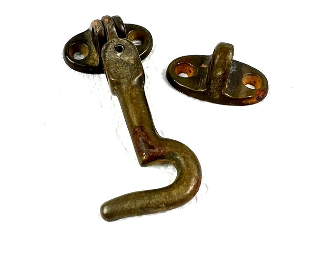 Vintage Aged Brass Window Stay Hook Door Latch Cabin Door Hook Joint ...