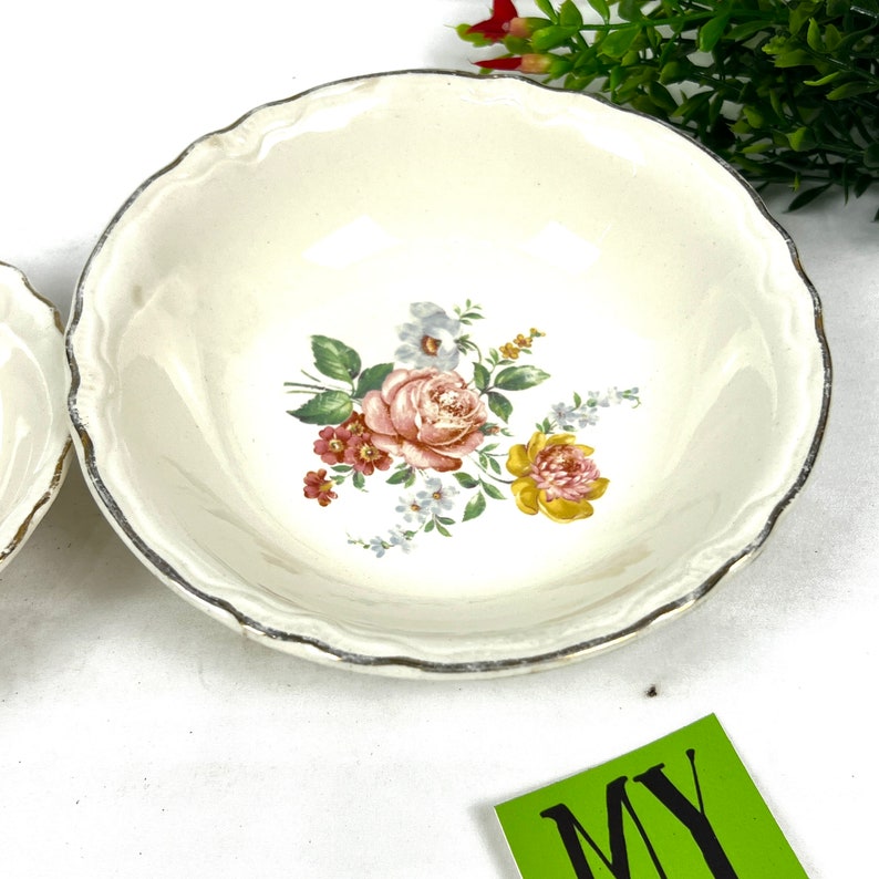 Vintage Pair of SCIO Hazel Bowls Ironstone Flowers Scalloped - Etsy