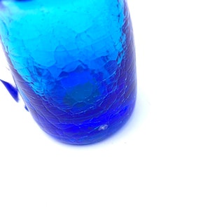Vintage Cobal Blue Pilgrim Glass Pitcher Flared Top Chunky Mini Glass ...