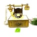 Vintage Decorative Victorian Deco Tel Rotary Telephone Cream and Gold ...