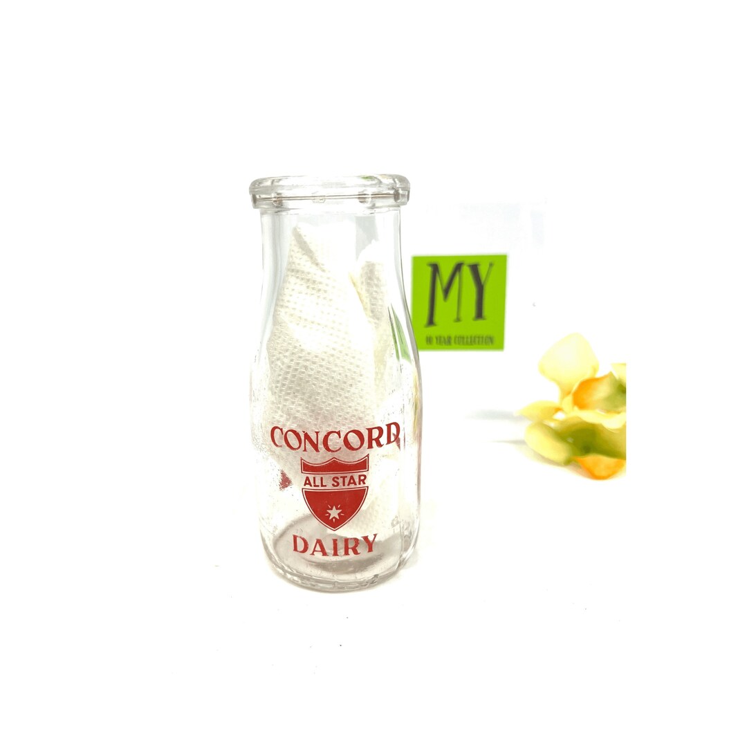 Vintage Concord All Star Dairy Milk Bottle - Half Pint Collectible - Etsy
