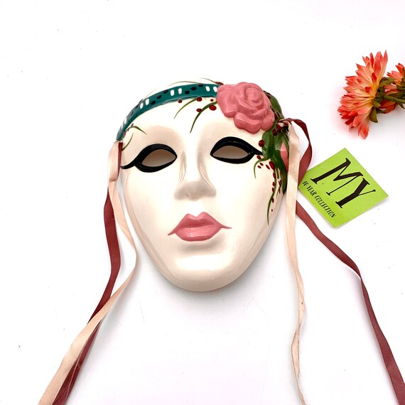 Beautiful Vintage Porcelain Masquarade Mardi Gras Style Mask | Etsy
