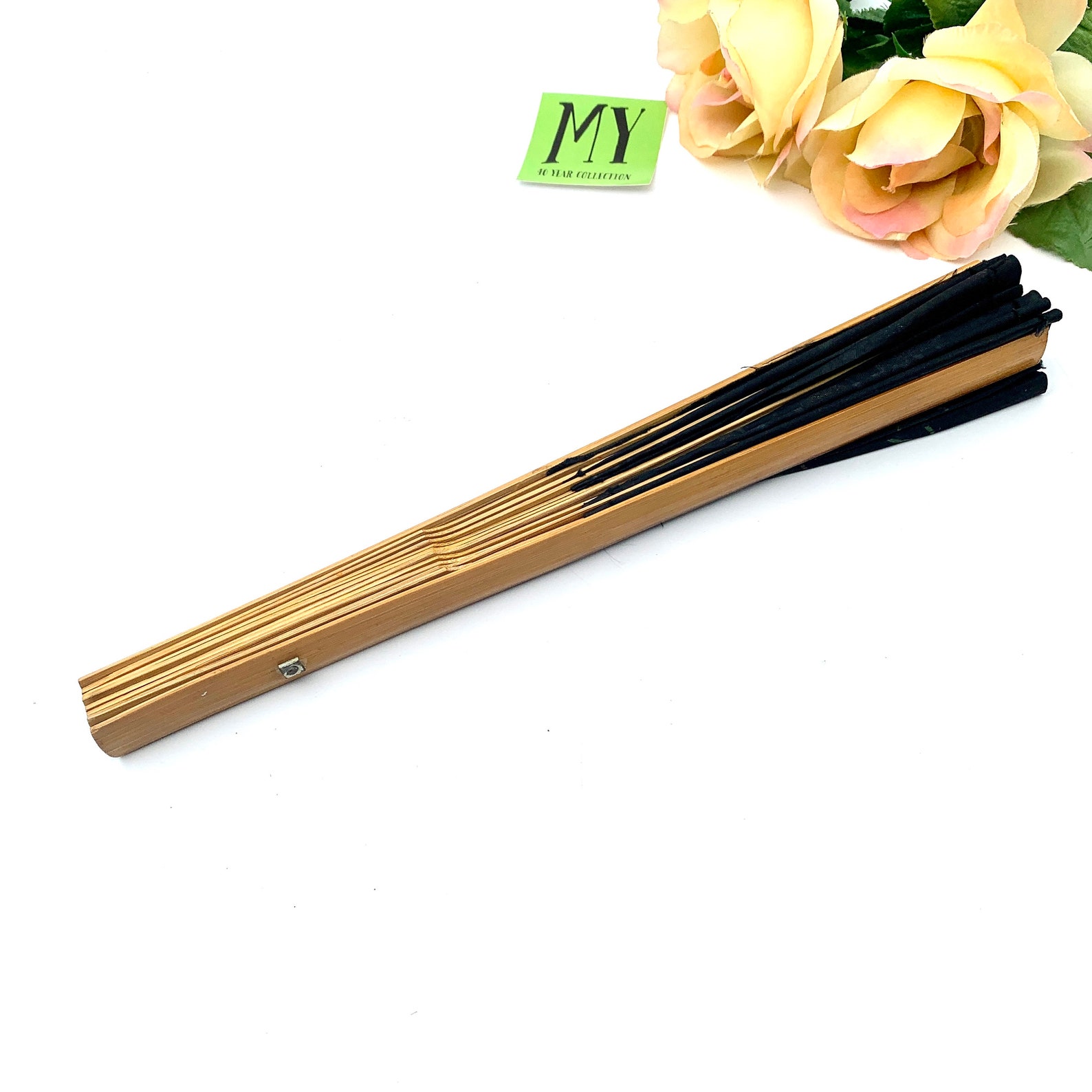 Vintage Chinese Dragon Fan Bamboo Fan Handpainted Dragon Black | Etsy